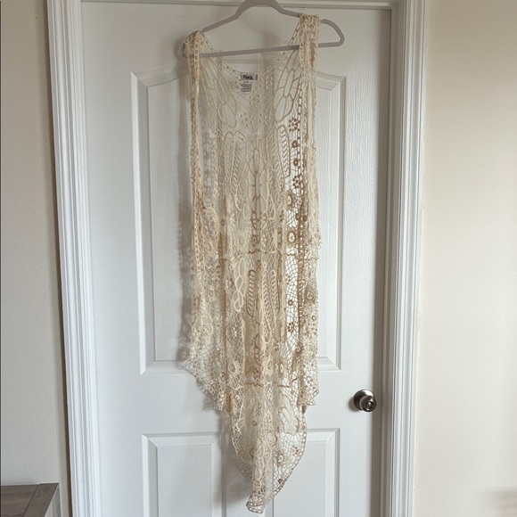 Pinky | Tops | Boho Lace Crochet Duster | Poshmark